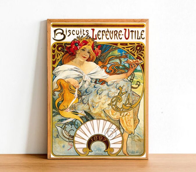 Retro Biscuits Advertisement Poster Print, France Europe Vintage Sweets ...