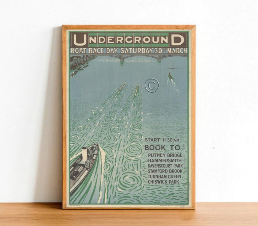 Vintage London Boat Race Poster: Retro UK Sport Wall Art (A4) - Etsy