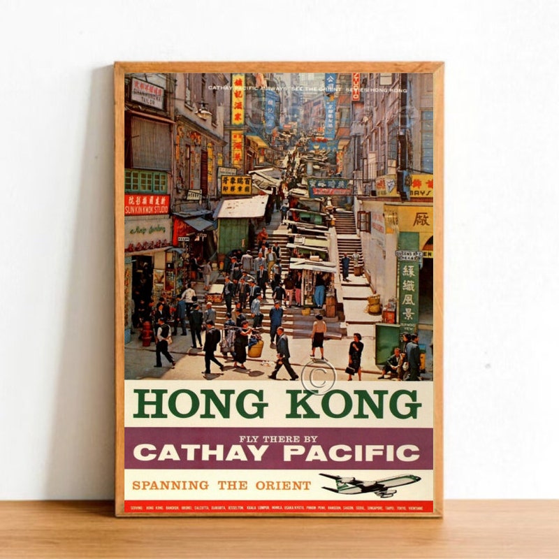 Hong Kong Poster Travel - Etsy UK