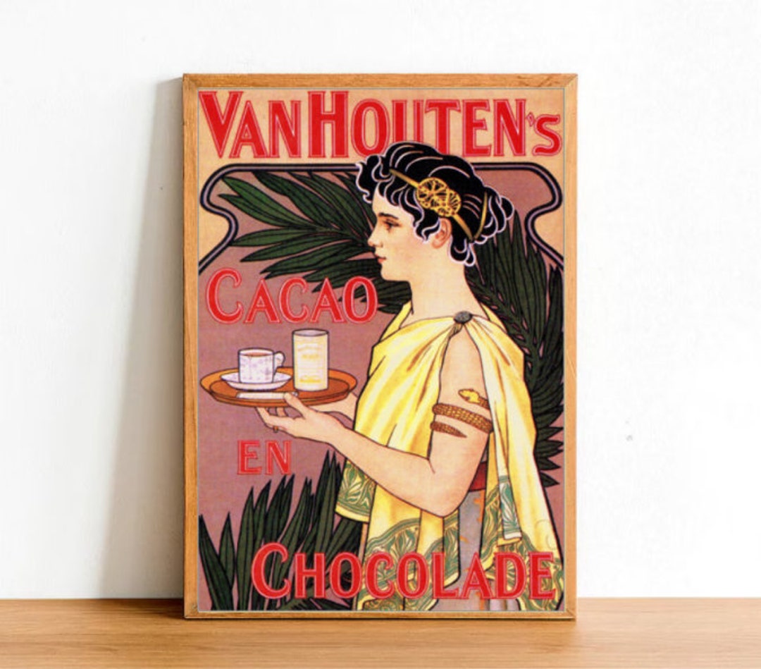 Retro Advertisement Poster Print, Vintage Chocolate Cacao Drink ...