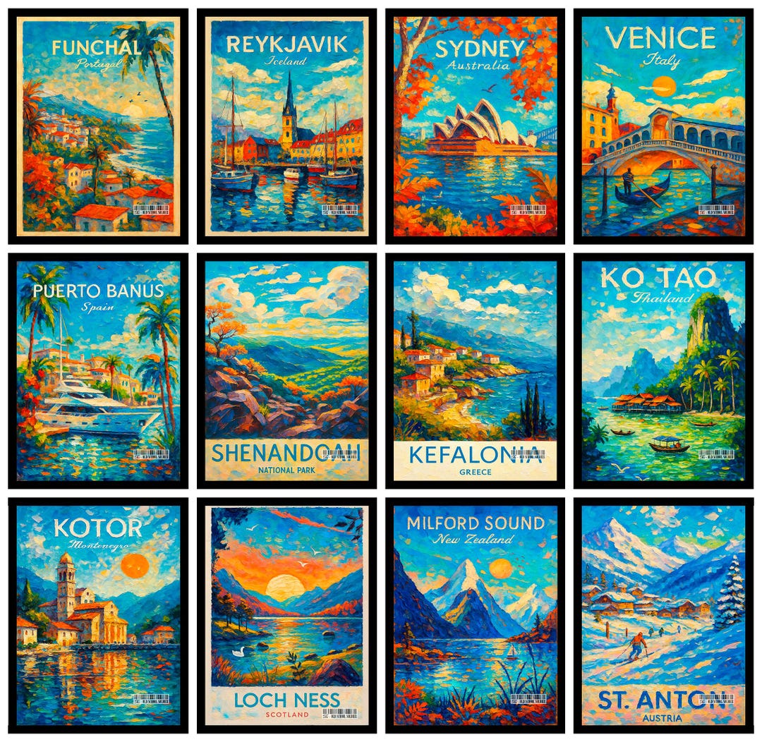 Vibrant Global City Architecture – A3 A4 A5 Famous Landmarks City Views ...