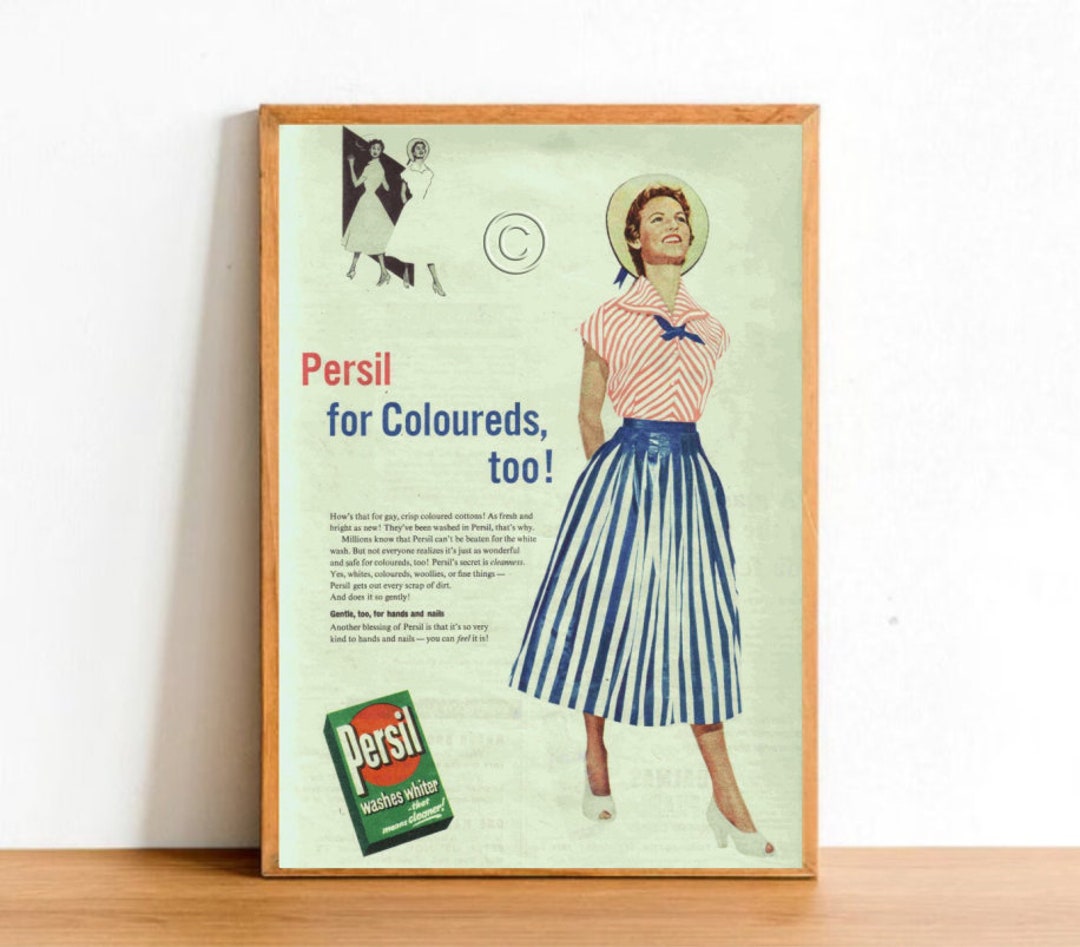 Vintage Persil Laundry Soap Ad Poster: Retro Kitchen Wall Art (A4 Size ...