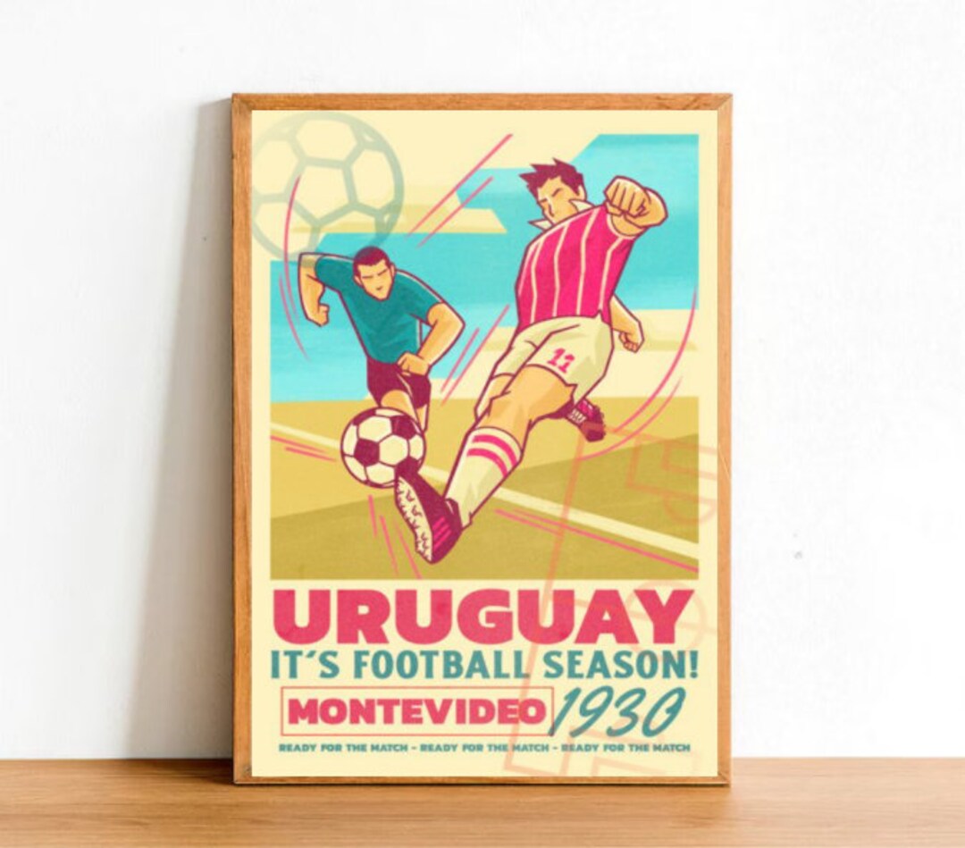 Vintage Football Poster, Retro Soccer Ball Game Players, Team Sport ...