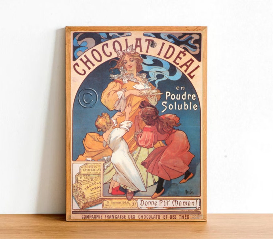 Retro Chocolate Advertisement Poster Print, France Europe Vintage ...