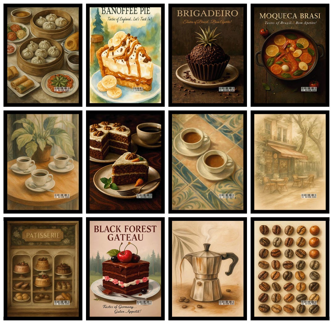 Global Culinary Treats – A3 A4 A5 Food and Drinks Wall Posters - Etsy