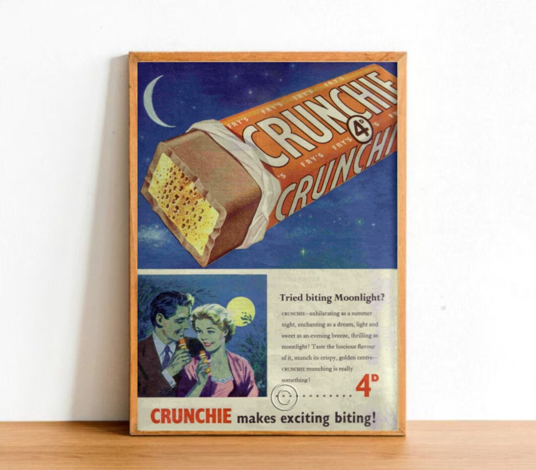 Retro Chocolate Bar Advertisement Poster Print, Vintage Sweets Couple ...