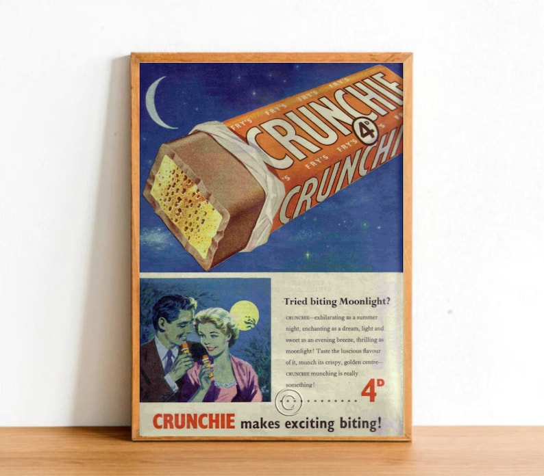 Retro Chocolate Bar Advertisement Poster Print Vintage Sweets - Etsy