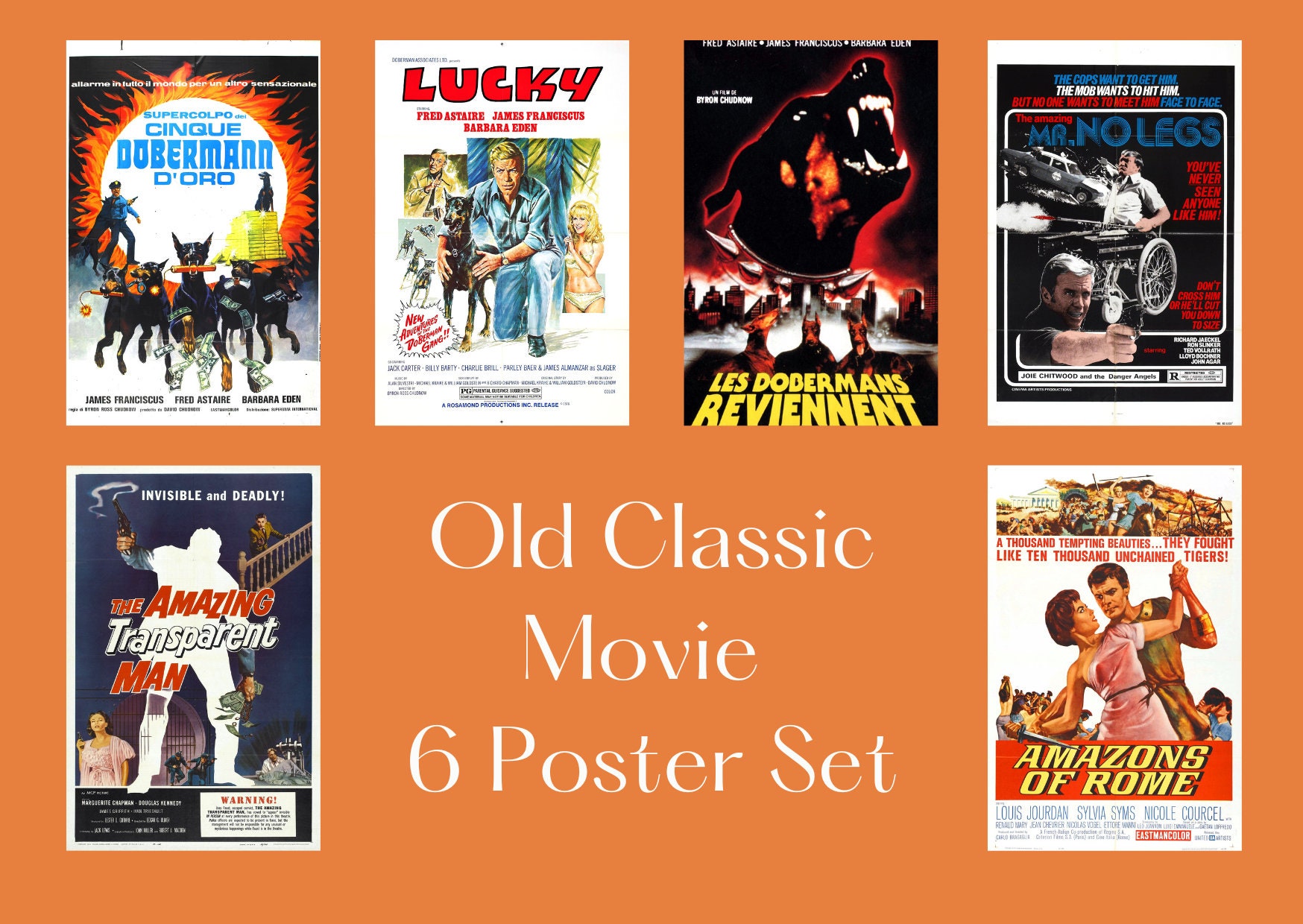 Old Classic Movie Set Poster Print, Different Designs, Vintage Classic ...