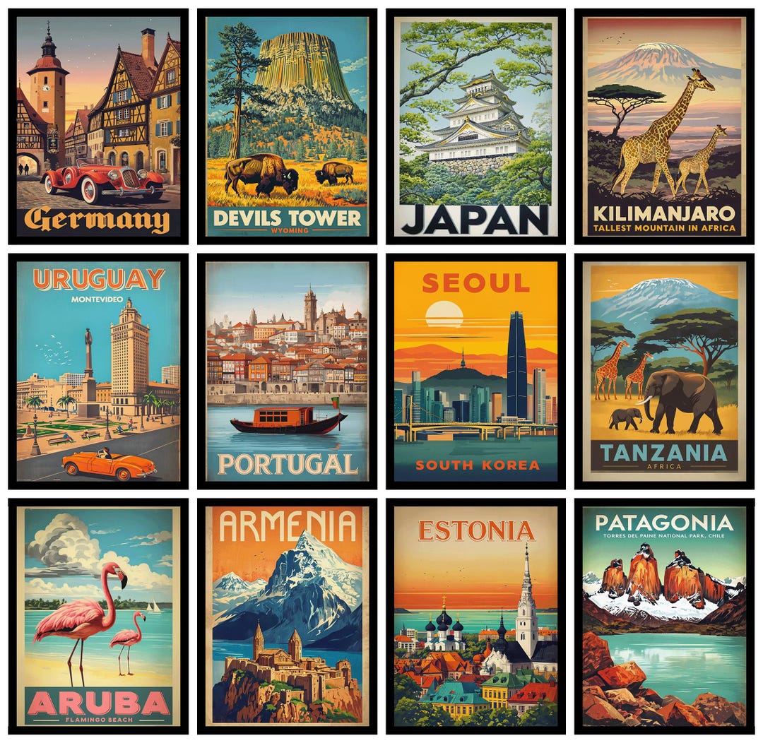 Global Landmarks & Nature Wonders – A3 A4 A5 Travel City Posters - Etsy