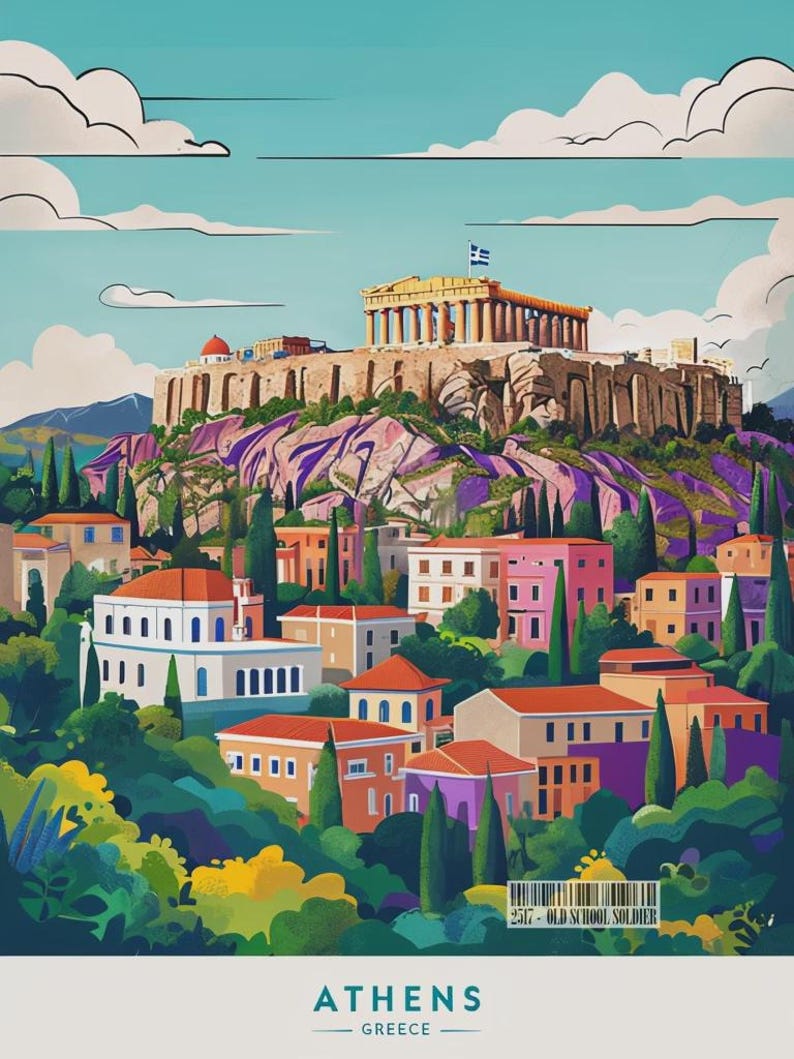 Greek Coastal Towns – A3 A4 A5 Travel City Posters - Etsy