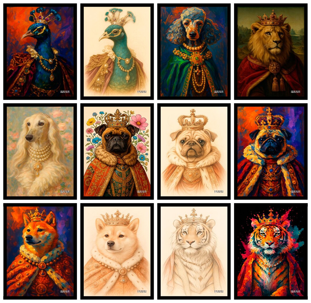 Regal Sovereign Pet Portraits – A3 A4 A5 Animal Wall Posters - Etsy