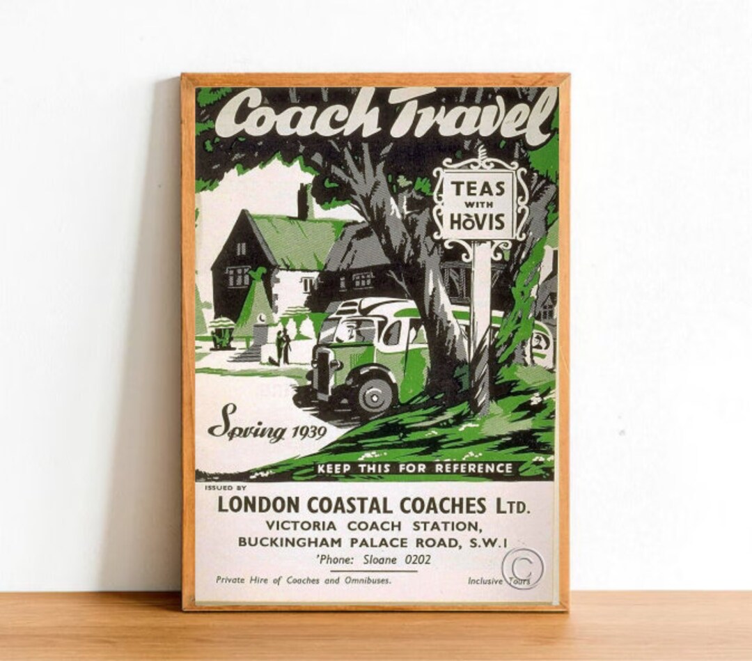Retro Bus Poster Print, Vintage Coach Travel London England UK Vacation ...