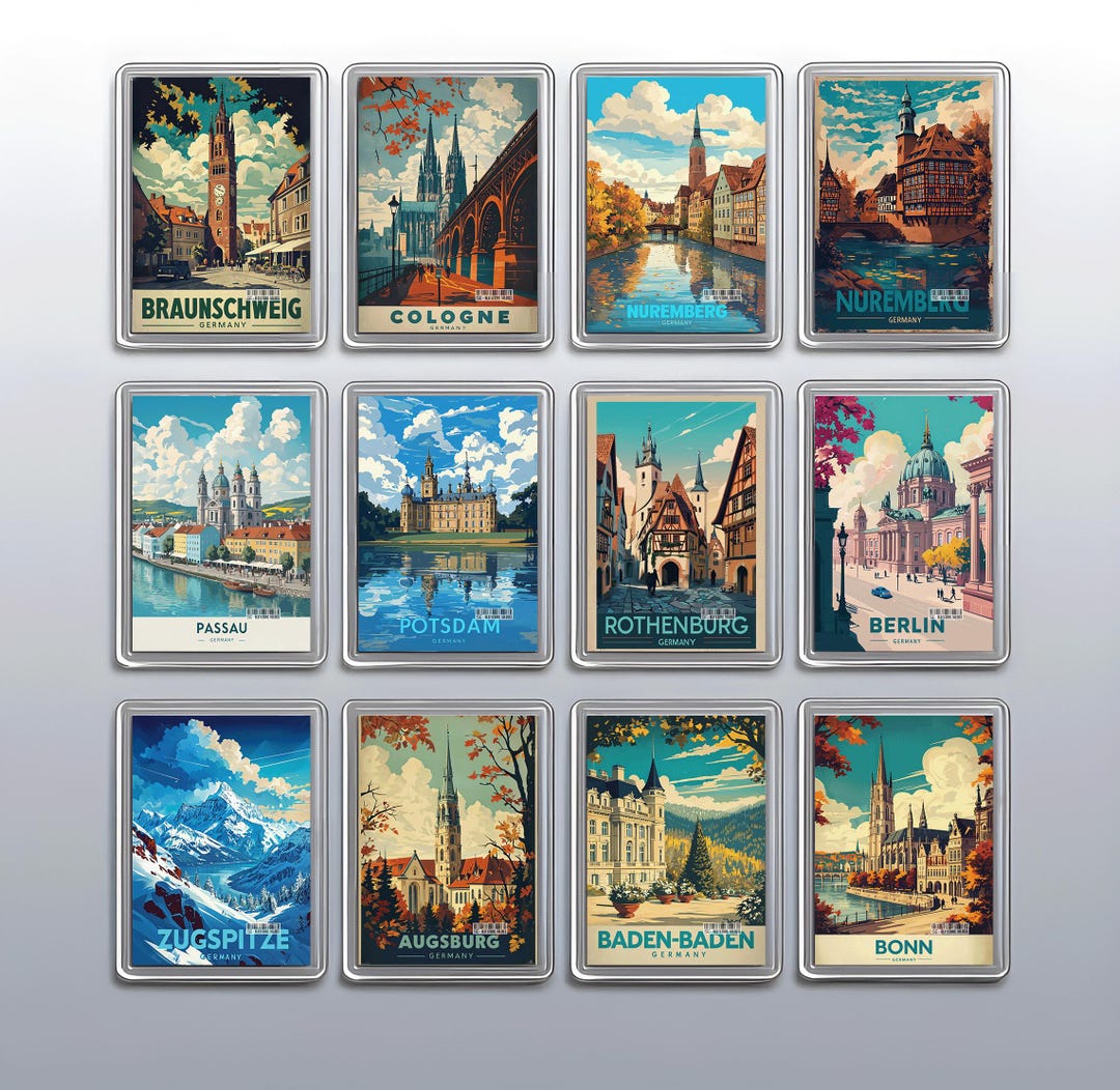 Iconic German Cities and Landscapes – Acrylic Fridge Magnet 70×45mm ...