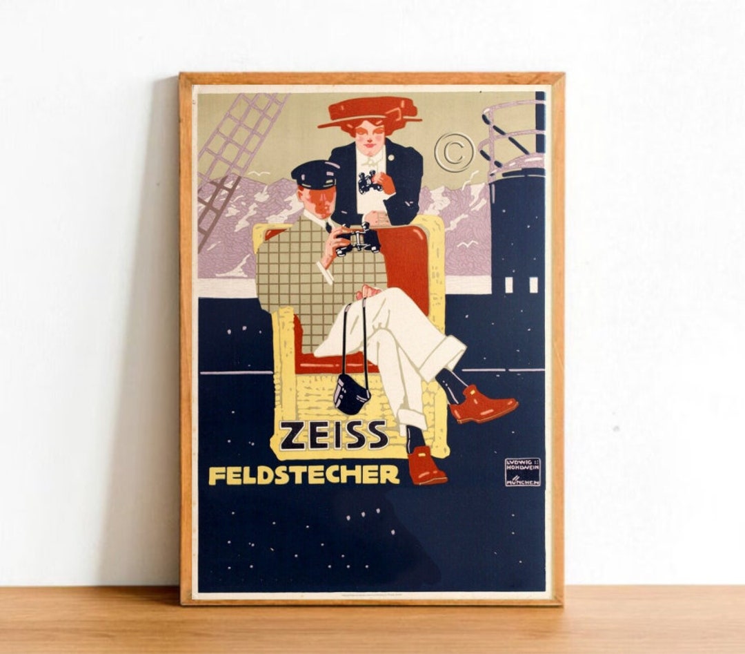 Retro Binoculars Advertisement Poster Print, Vintage Glasses Watching ...