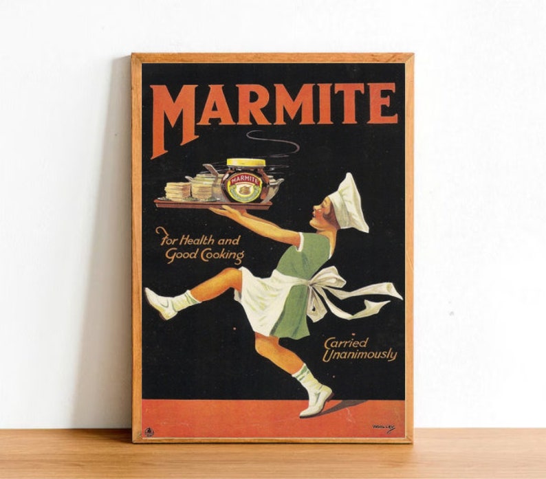Vintage Marmite Advertisement Poster Print - British Food Art (A4 Size ...