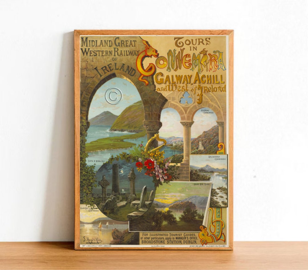 Connemara Ireland Retro Poster Print, Vintage Railway Train Europe ...