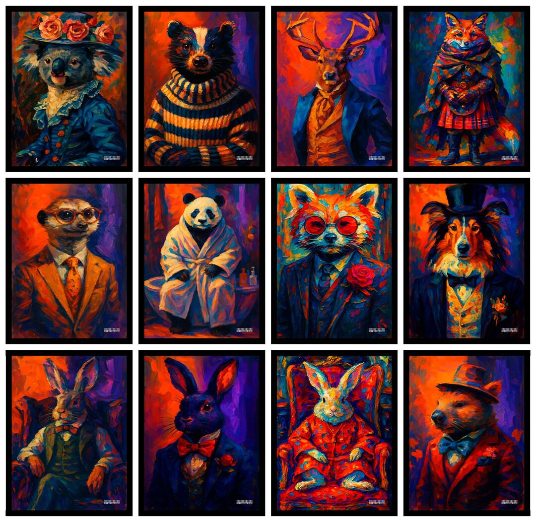 Gentle Noble Creature Portraits – A3 A4 A5 Animal Wall Posters - Etsy