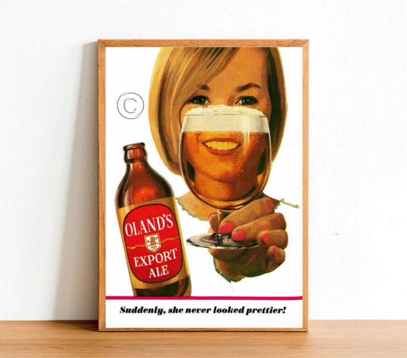 Retro Drink Advertisement Poster Print Vintage Woman Joke - Etsy