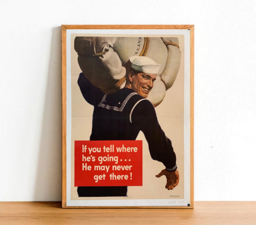 Retro Advertisement Poster Print, Vintage Army Military Sailor Bulletin ...