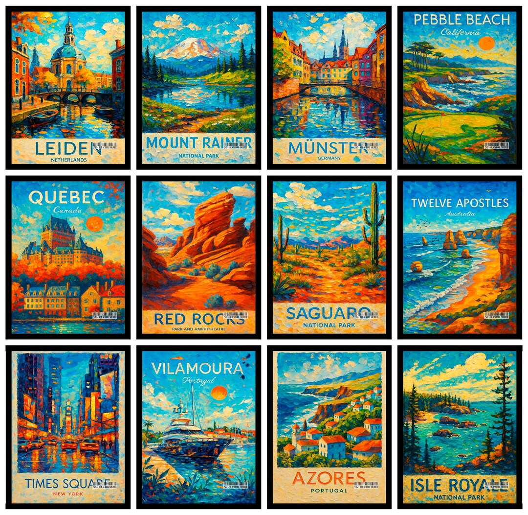 Vibrant Global Landmark Masterpieces – A3 A4 A5 Famous Landmarks City ...
