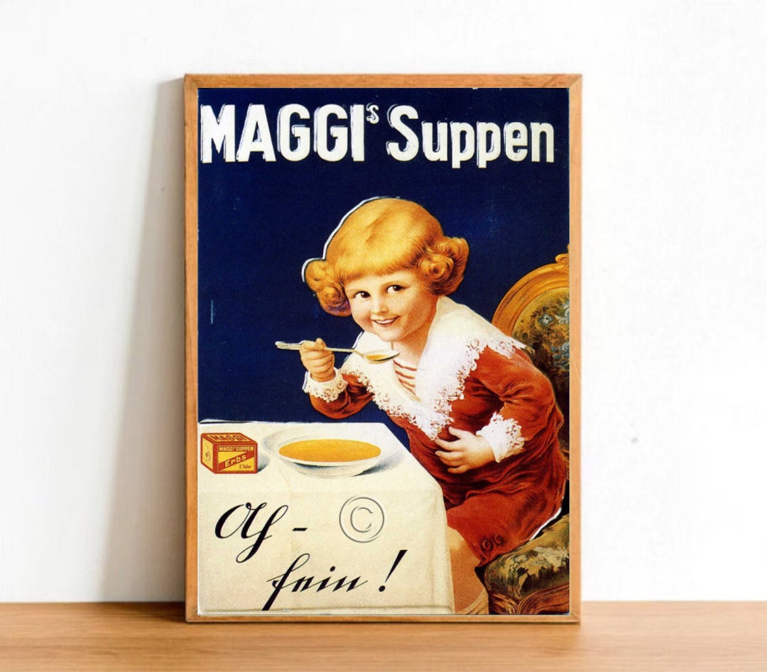 Vintage Maggi Soup Poster: Retro German Kitchen Advertisement Print (A4 ...