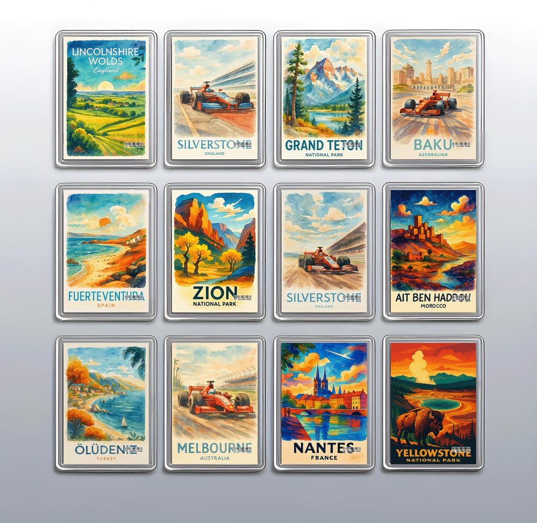 Global Race Tracks Nature Destinations – Acrylic Fridge Magnet 70×45mm ...