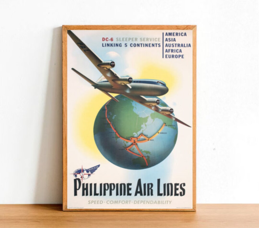 Airplane Retro Advertisement Poster Print, Vintage Plane Aircraft ...