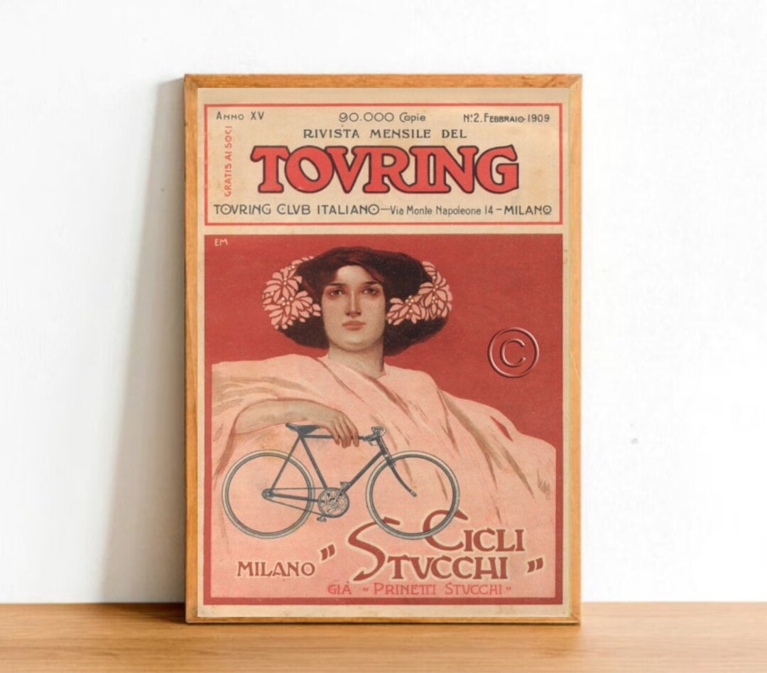 Vintage Bicycle Ad Print: Milan Italy Cycling Poster (A4 Size) - Etsy