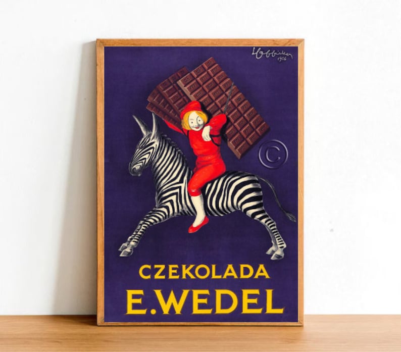 Retro Chocolate Advertisement Poster Print, Vintage Sweets Food Snack ...