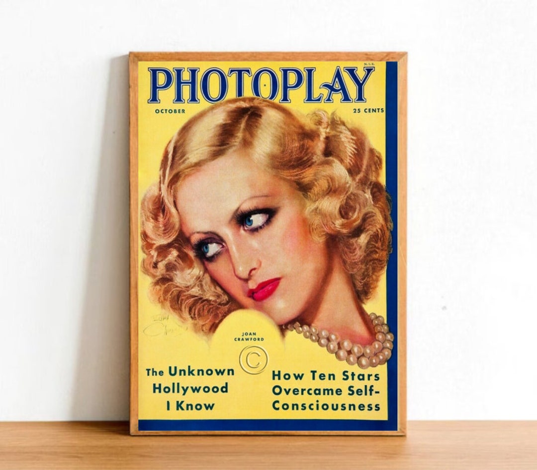 Vintage Photoplay Magazine Cover Poster: Joan Crawford, October Issue ...