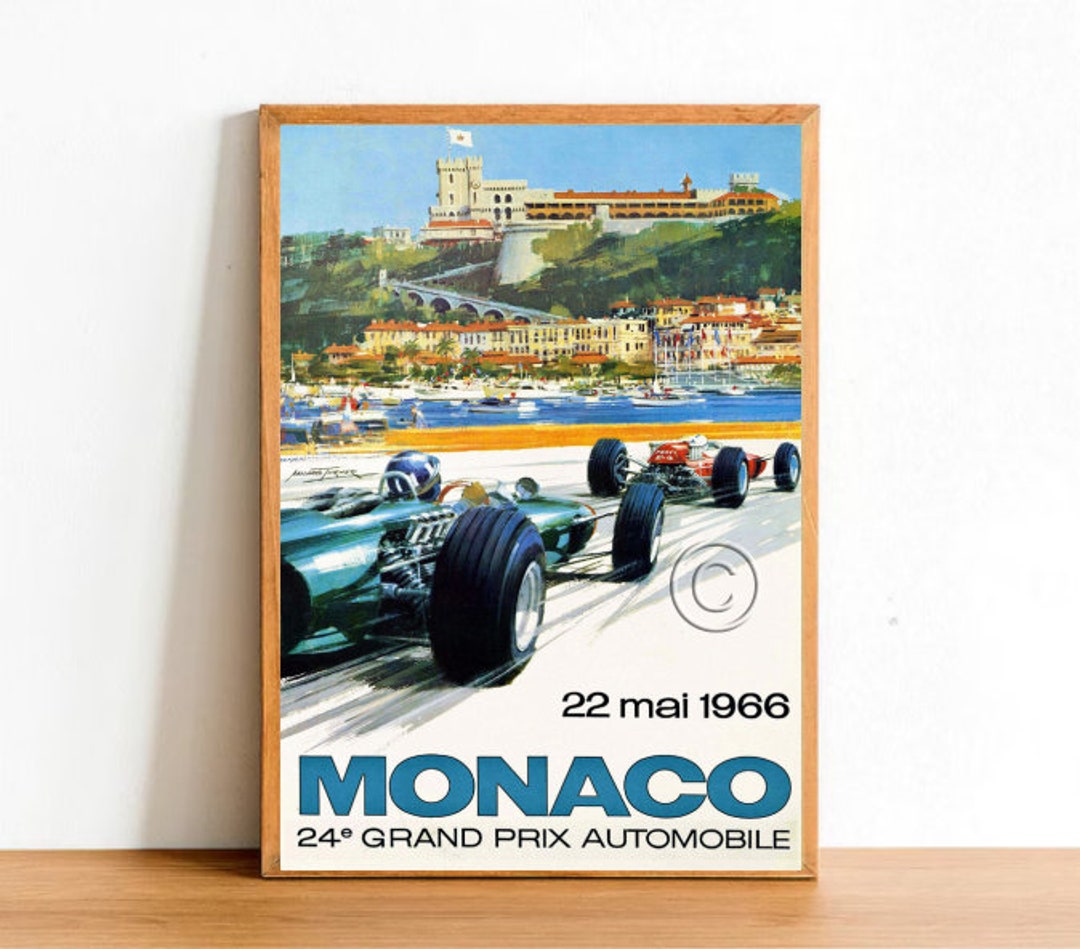 Retro Car Race Advertisement Poster Print, Vintage Automobile Machine ...