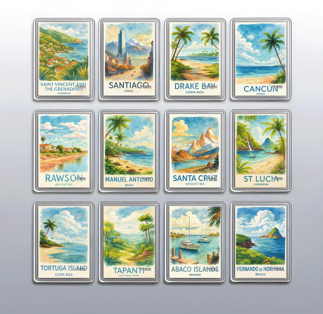 South American & Caribbean Views – Acrylic Fridge Magnet 70×45mm ...