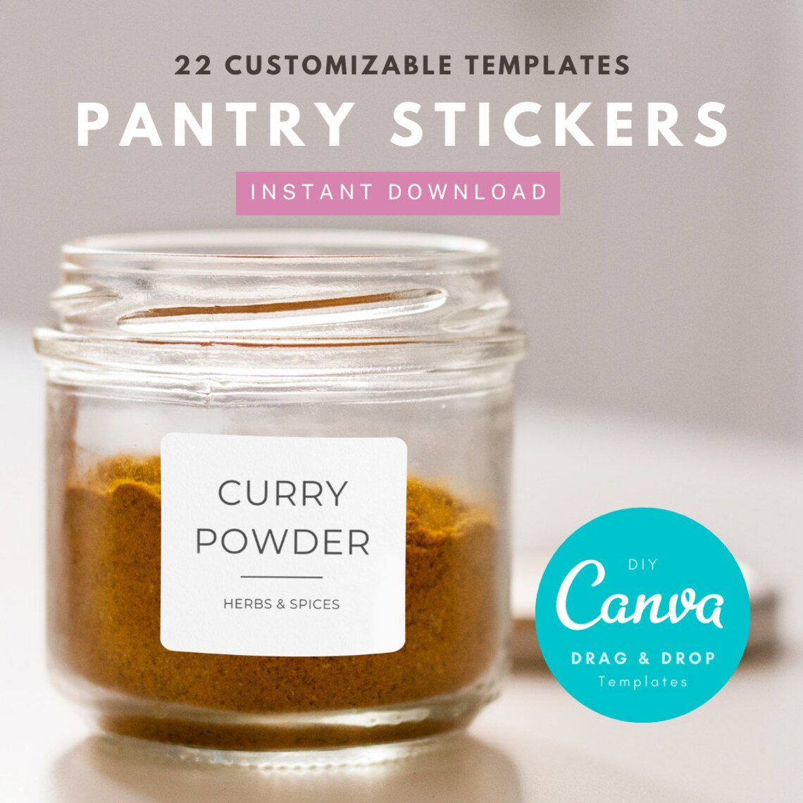 Modern Pantry Label Digital Templates DIY Digital Download - Etsy