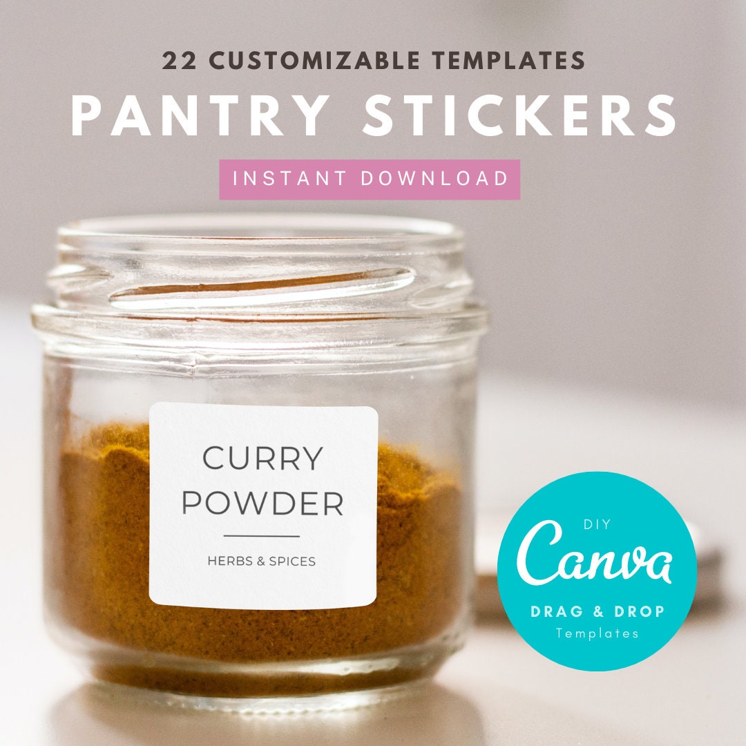 Modern Pantry Label Digital Templates DIY Digital Download, Editable on ...