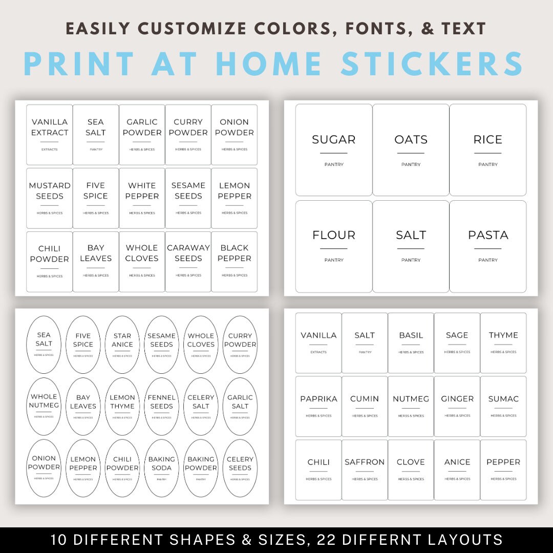 Modern Pantry Label Digital Templates DIY Digital Download, Editable on ...