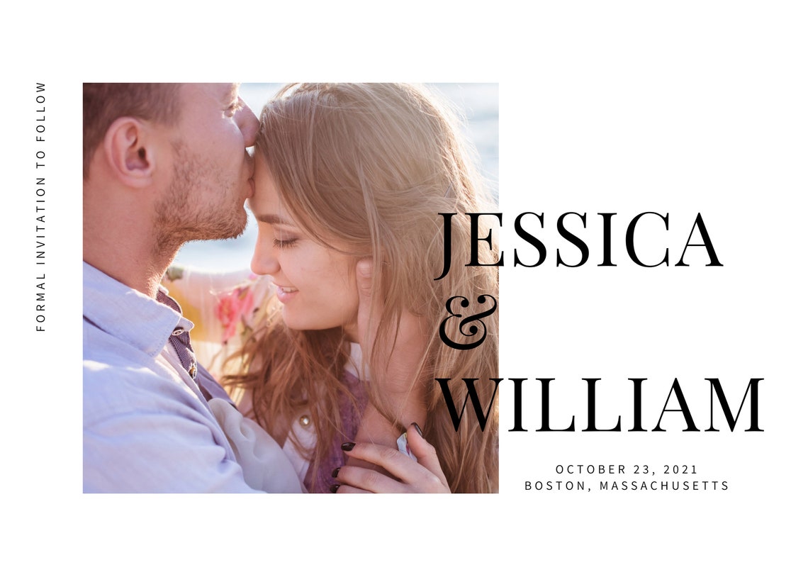 Classic Save the Date Template for Canva I Editable and Customizable ...