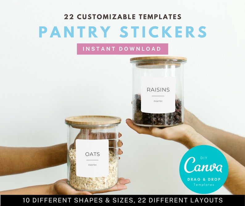 Modern Pantry Label Digital Templates DIY Digital Download, Editable on ...
