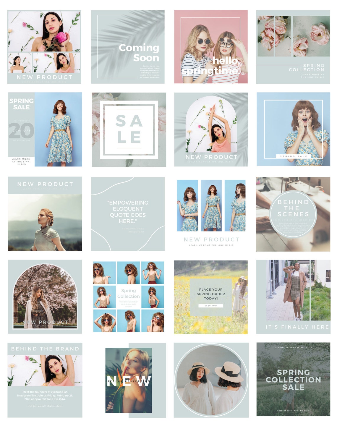 Spring Collection Instagram Templates for Instagram Posts Editable on ...