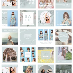 Spring Collection Instagram Templates for Instagram Posts - Editable on ...