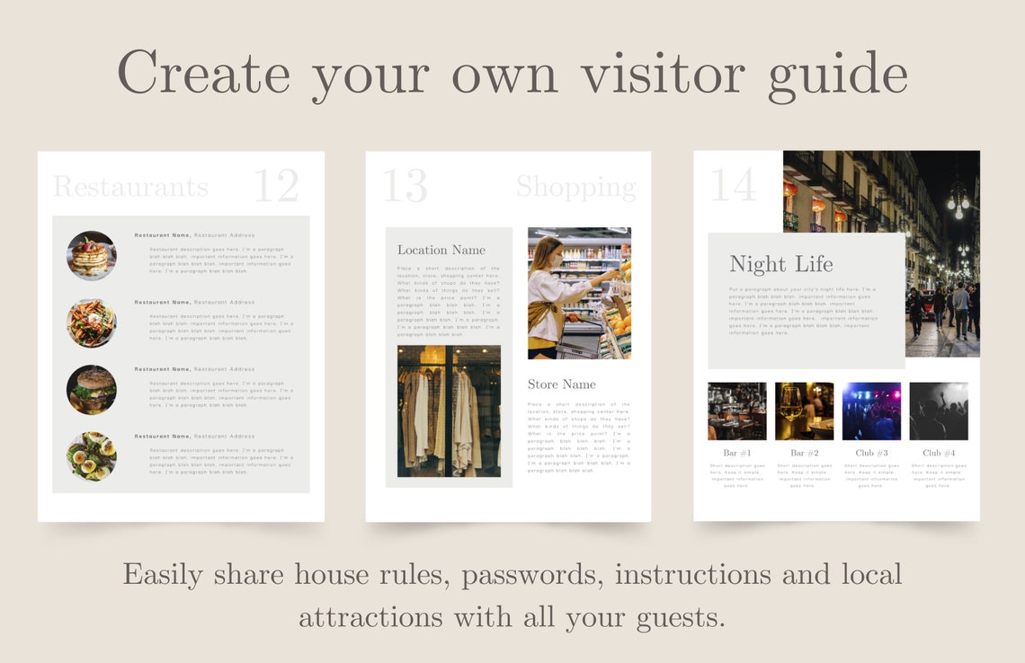 Airbnb Guest Welcome Guide Templates, 20+ Designs Editable on Canva ...