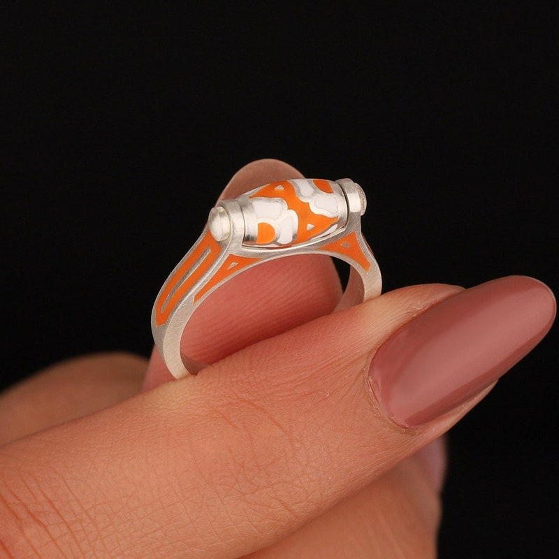 Orange Flower Ring - Etsy