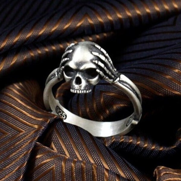 Sterling Skull Ring - Etsy