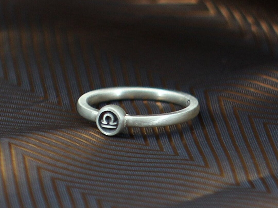 Libra Zodiac Sign Sterling Silver Ring, Libra 925 Silver Astrology Ring ...