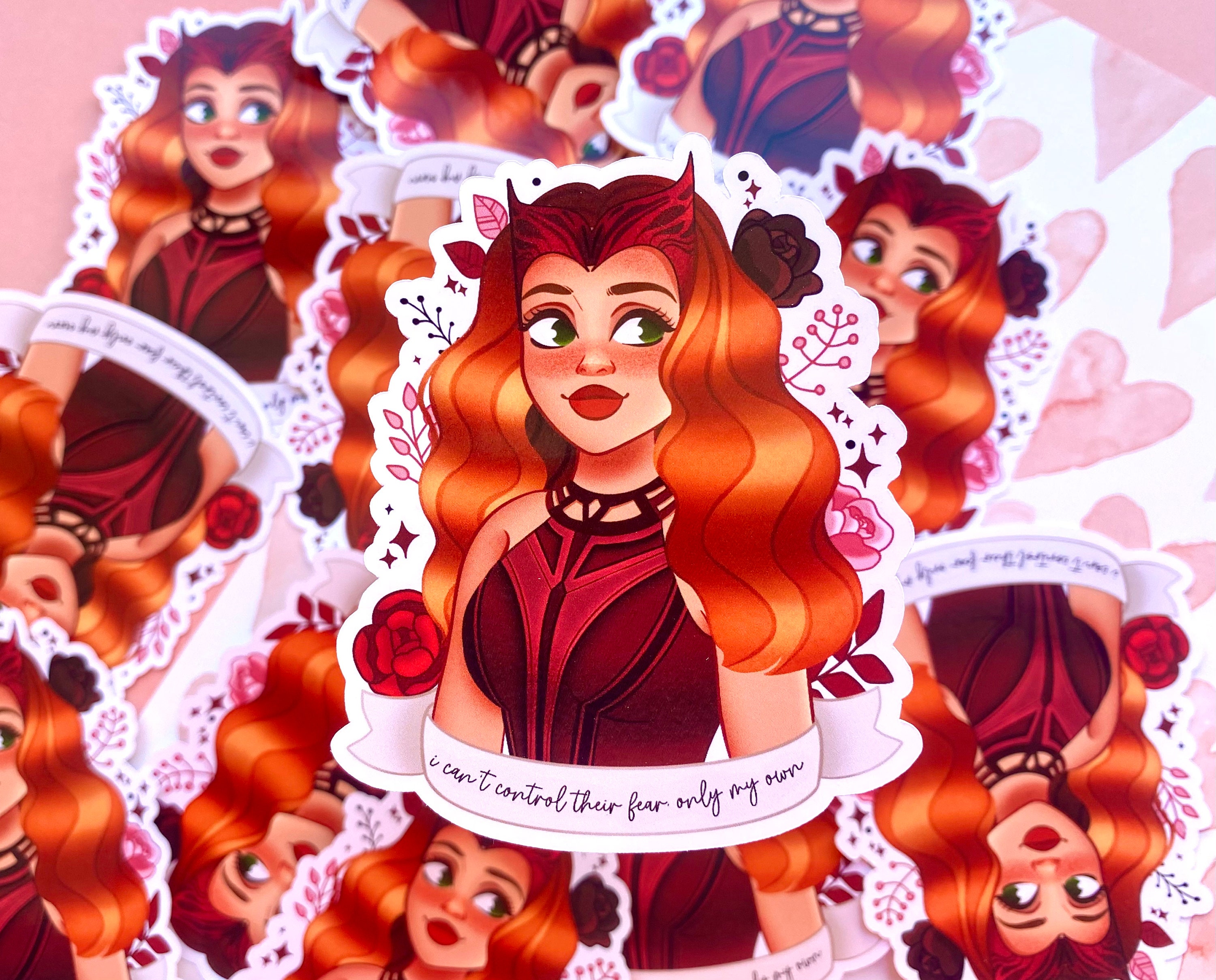 White Sticker Inspired by Wanda Maximoff Scarlet Witch | Etsy