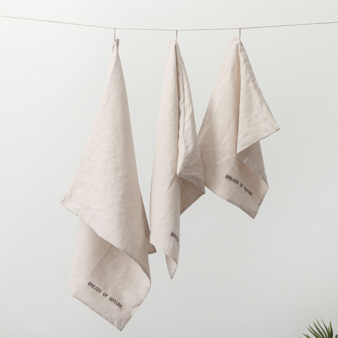 Linen Laundry Zippered Bags Pack of 3, Linen Reusable Storage Bag ...