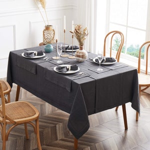 Linen Tablecloth, Table Cloth Rectangle Fabric Washable Cloth , Home ...