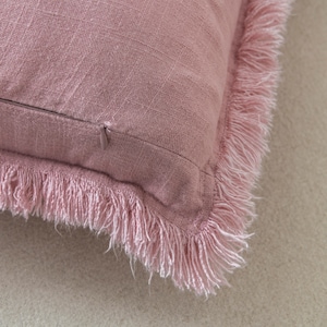 Linen Throw Pillow, Pillow Sets for Couch, Pink Linen Cushion,soft ...