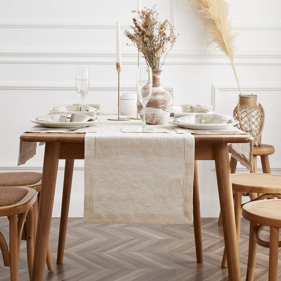 Linen Table Runner,table Wedding Party Kitchen Decor, Linen Table ...