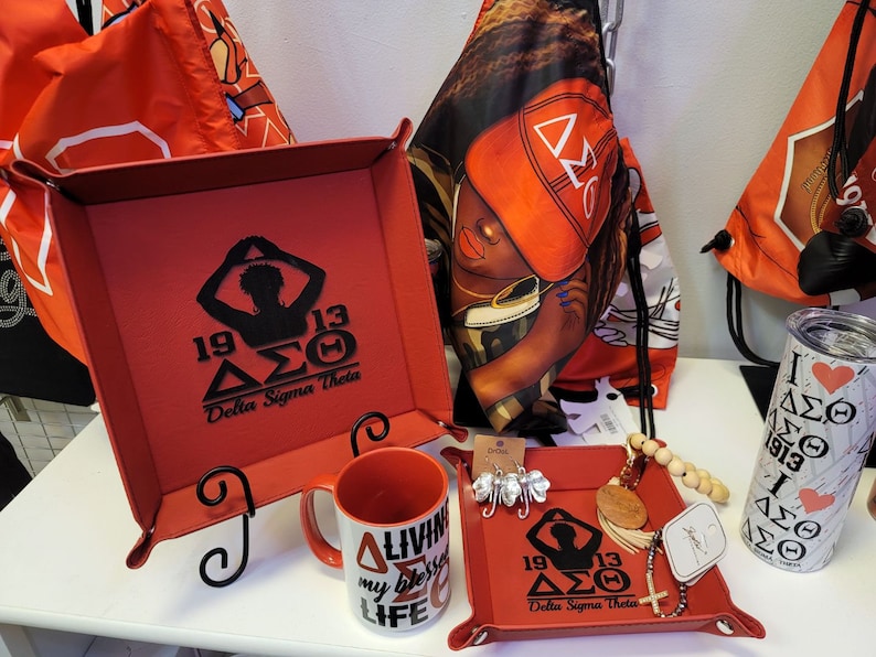 Delta Sigma Theta Leatherette Snap Tray Accessories Tray Change Tray ...