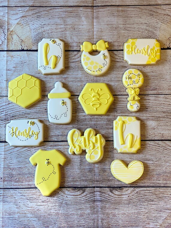 Bee Baby Shower Cookie Set/baby Bee/honey - Etsy